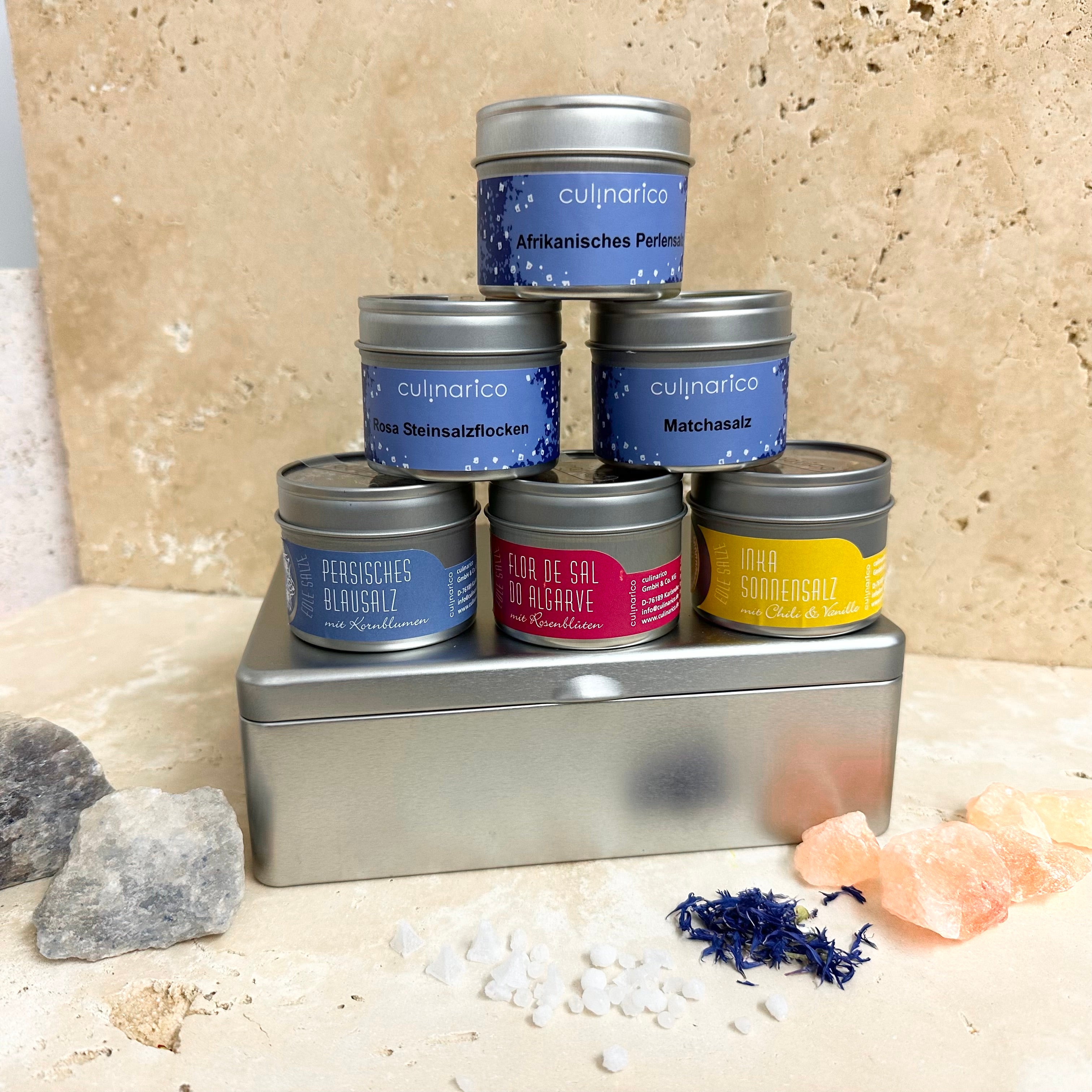 Geschenkbox SALZ groß | 6er Box mit Bio Salzen – culinarico
